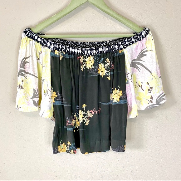Free People | Tops | Free People Crop Flowy Top Asian Pattern Euc ...